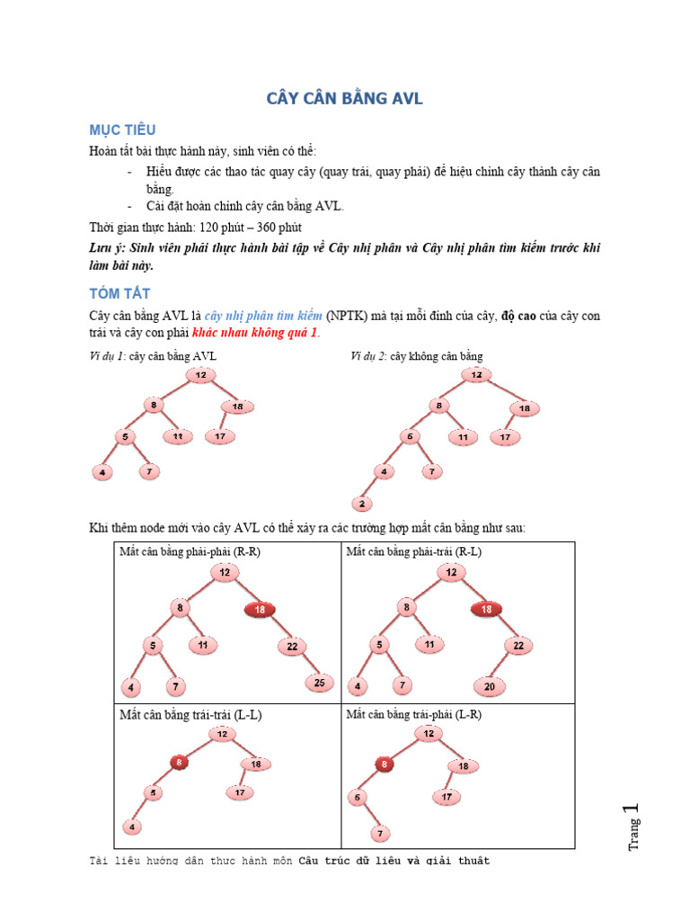 CTDL Lab05 Cay Can Bang AVL | PDF