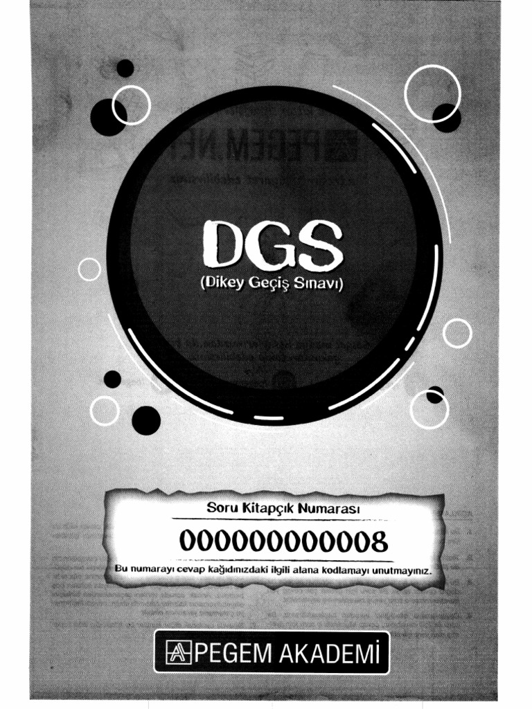 2023 Pegem Dgs Deneme 8 | PDF