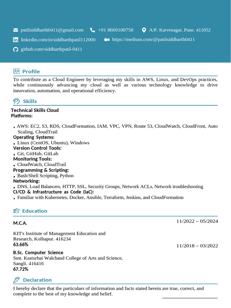 Siddharth Patil 8669100758 Cloud | PDF