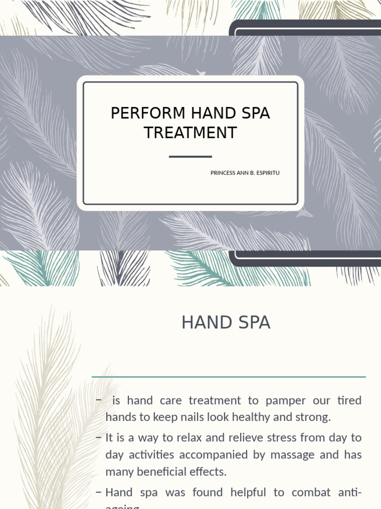 Perform Hand Spa Treatment | PDF
