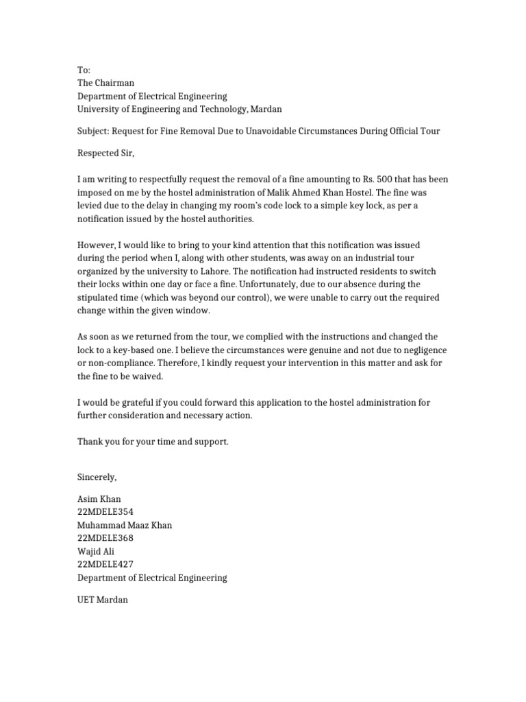 Application For Fine Removal | PDF