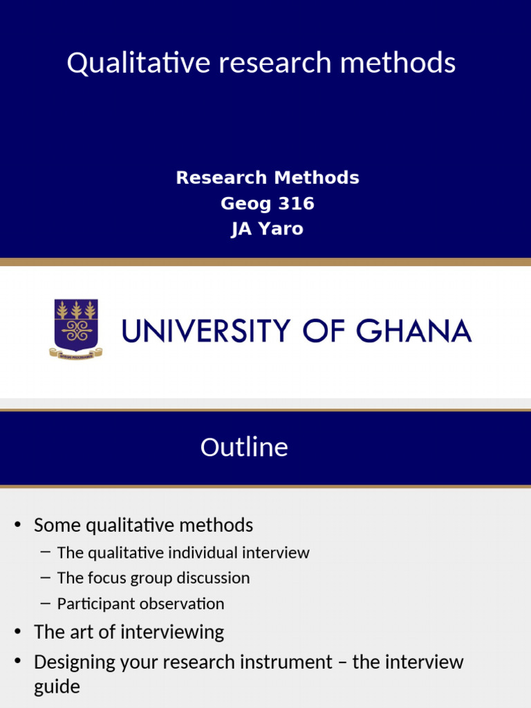 Lecture 5 Methods of Qualitative Research | PDF | Focus Group | Qualitative Research