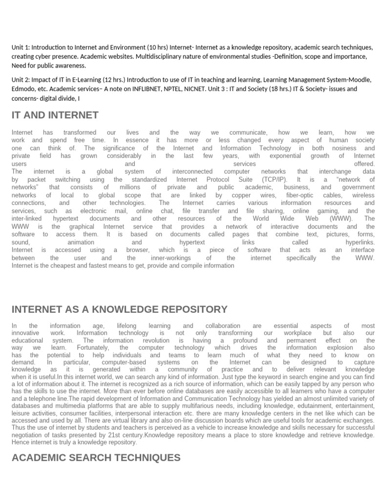 First Module Lecture Notes | PDF | Internet | Computer Network