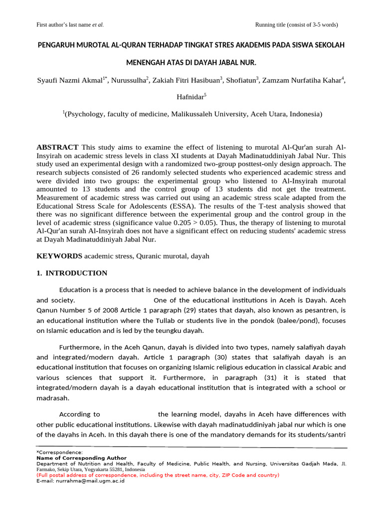 IJCCH Manuscript Template | PDF | Student's T Test