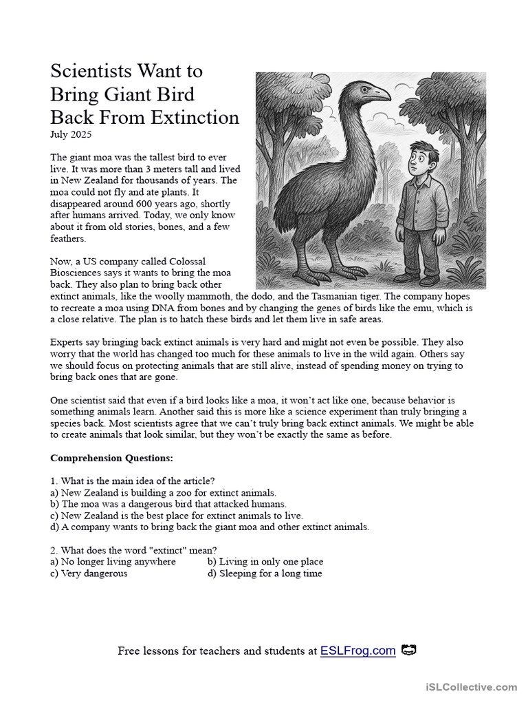 Colossal Biosciences' Moa Revival Plan | PDF | Extinction | Birds