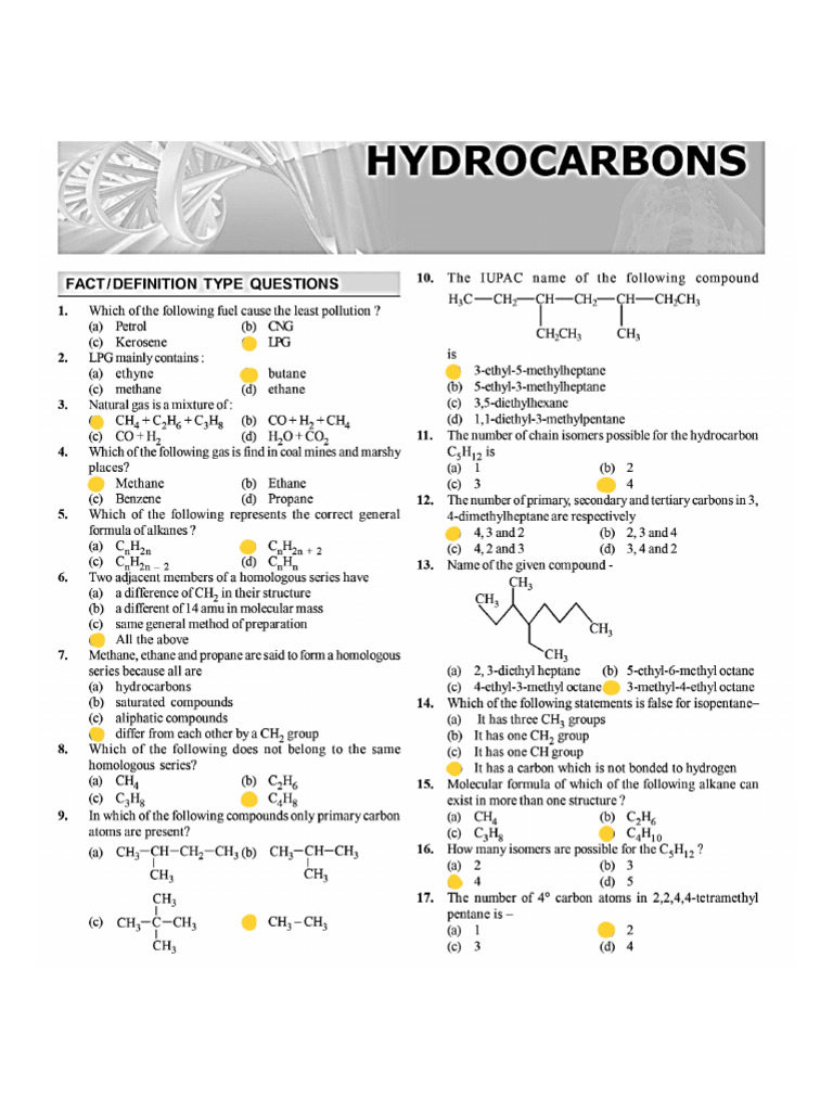 CH9 Hydrocarbons PDF | PDF