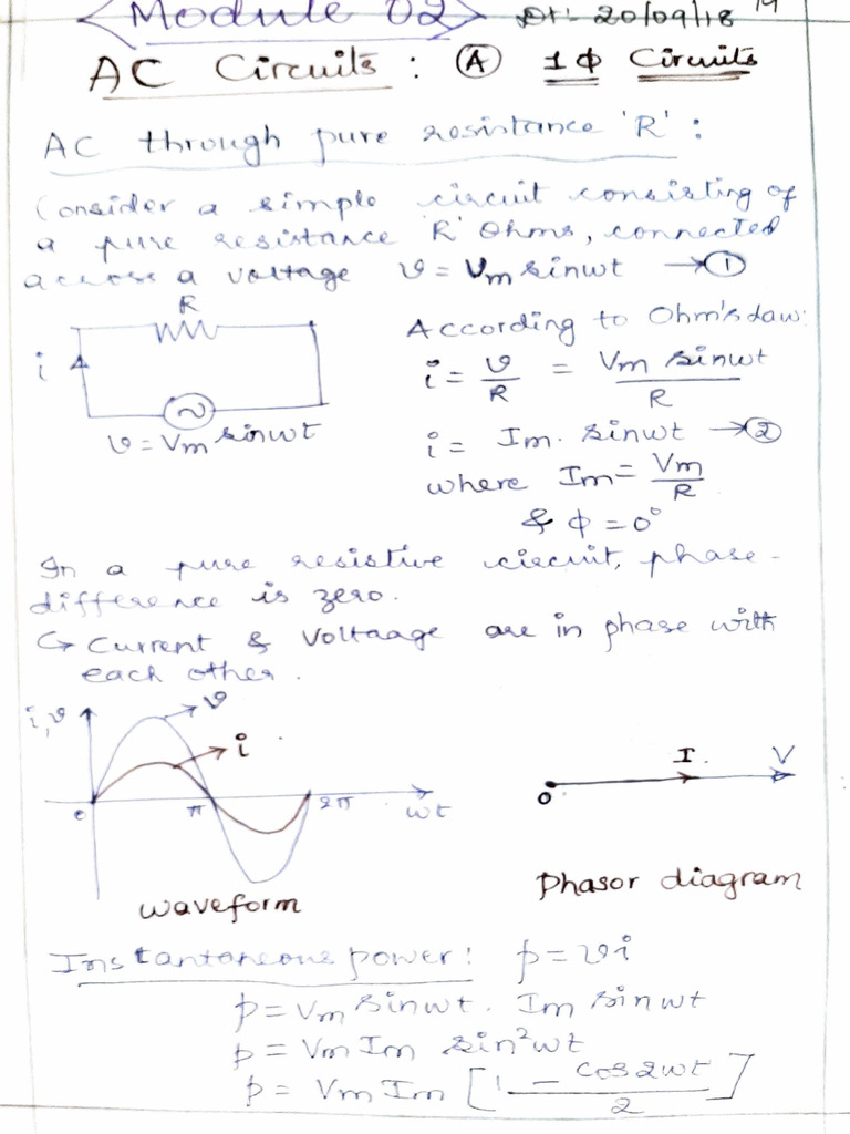 IEE - M2 - 1 Phase AC Circuits | PDF