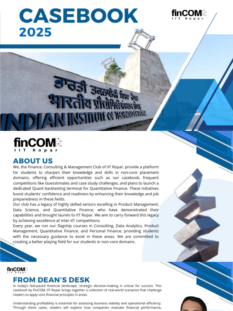 Casebook 2025 Fincom Iit Ropar | PDF | Marketing | Market (Economics)