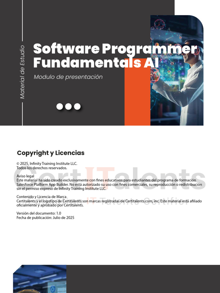 Presentación Inicial - Software Programmer Fundamentals - Infinity Training Institute | PDF