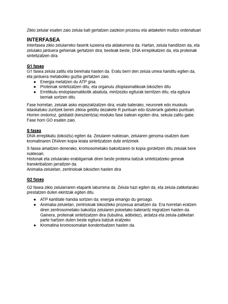 Ziklo Zelularra | PDF