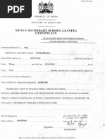 Editable Kenya Primary School Leaving Certificate | PDF