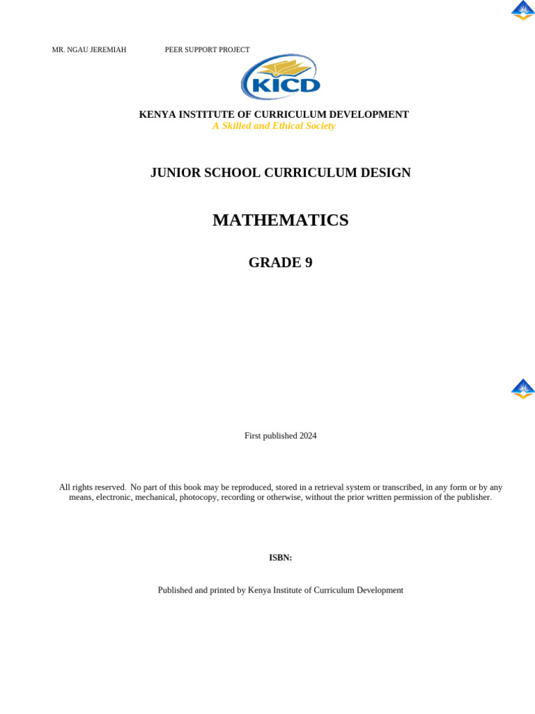 Grade 9 Mathematics Curriculum Guide | PDF | Area | Matrix (Mathematics)