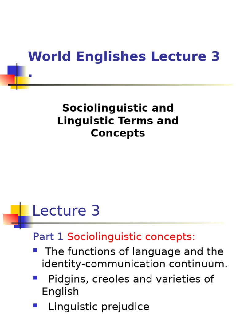 Sociolinguistic Concepts in English Varieties | PDF | English Language ...