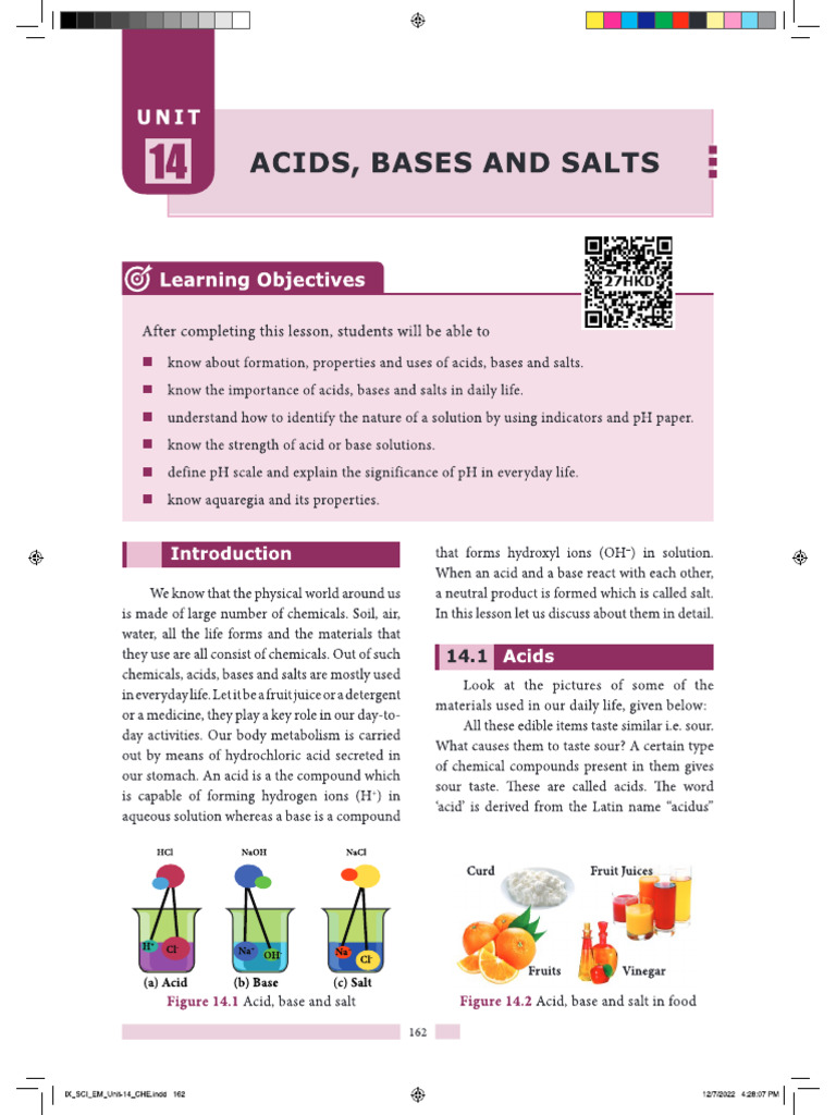Acid Base & Salt English PDF | PDF