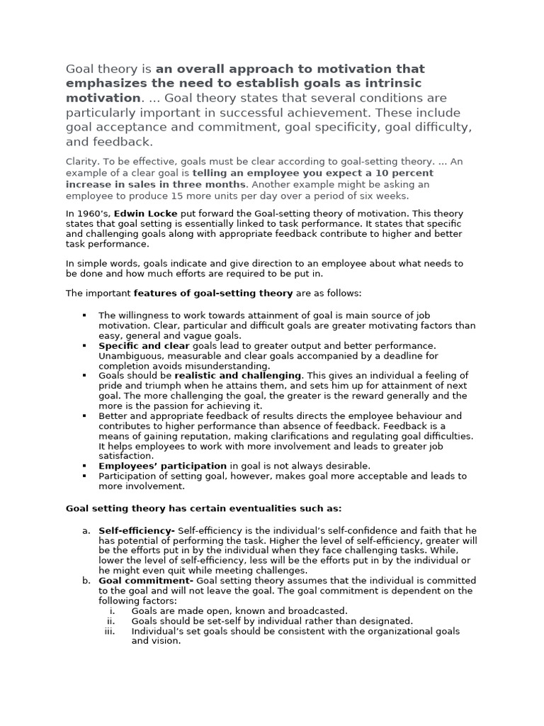 Theories of Motivation | PDF | Goal Setting | Goal