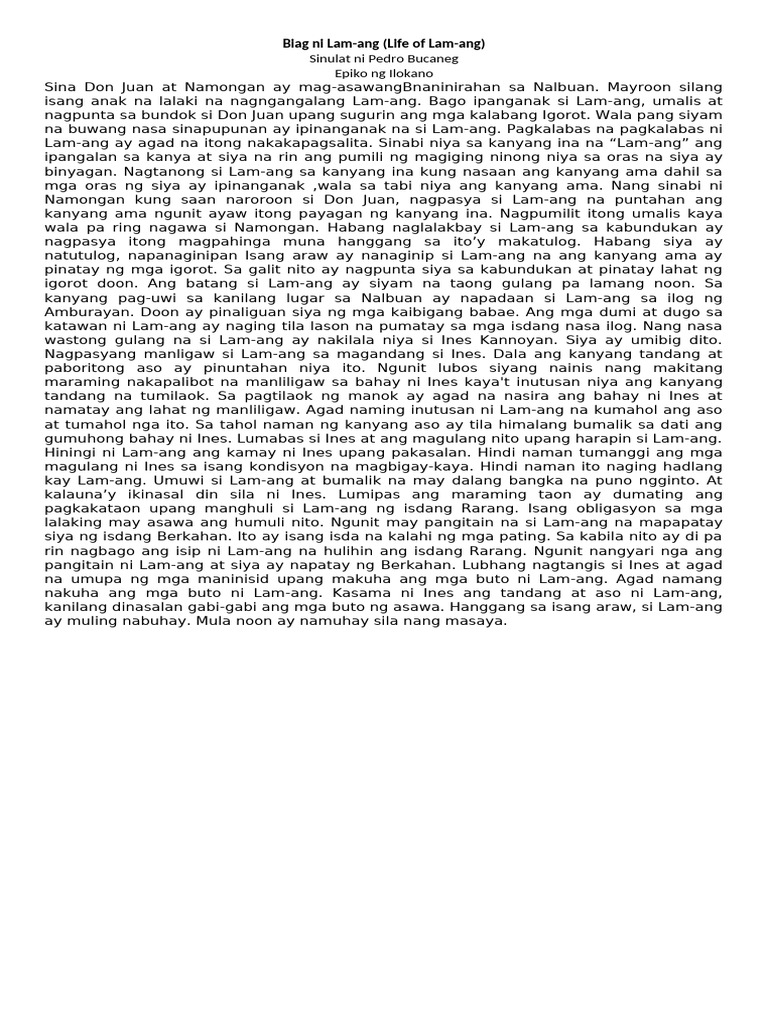 Biag Ni Lam | PDF