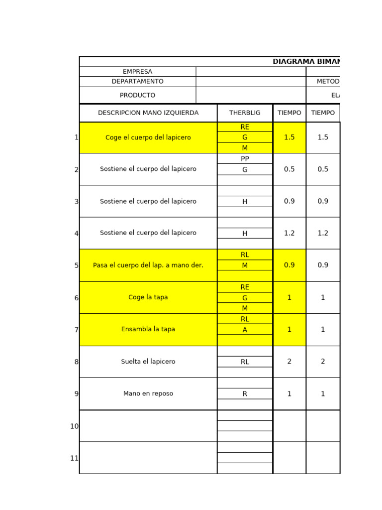 8.formato Therbligs - Ejemplo - MEJORADO | PDF