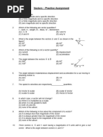 MCQ On Vector With Answers | PDF | Euclidean Vector | Force