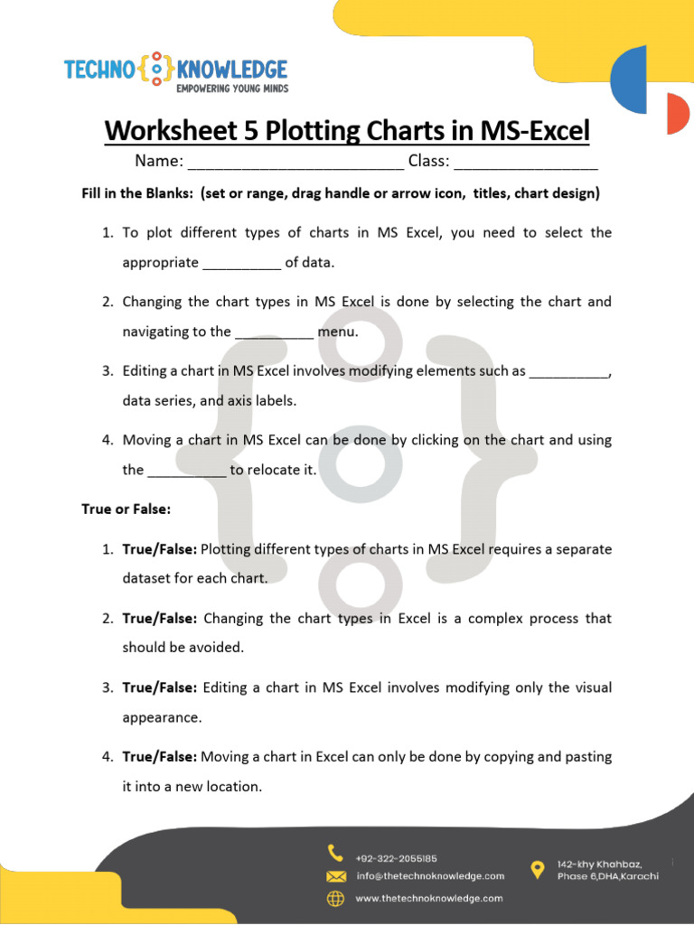 Worksheet 5 Plotting Charts in MS-Excel | PDF | Microsoft Excel | Chart