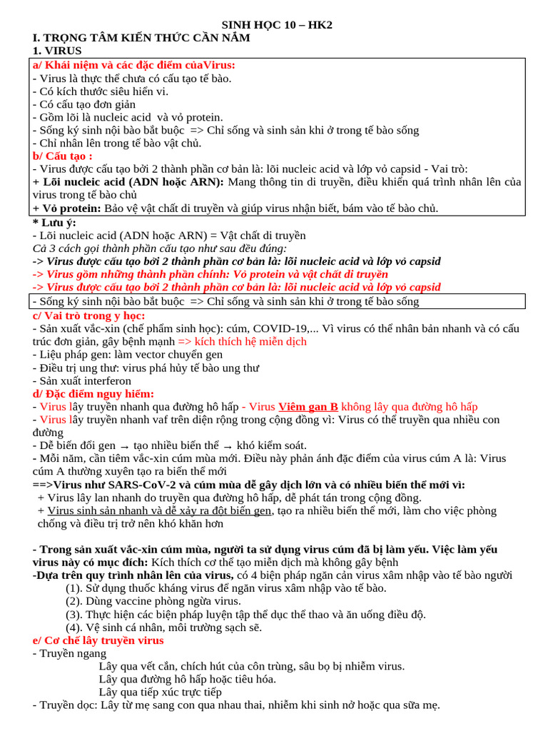 ON SINH 10 CK2 | PDF