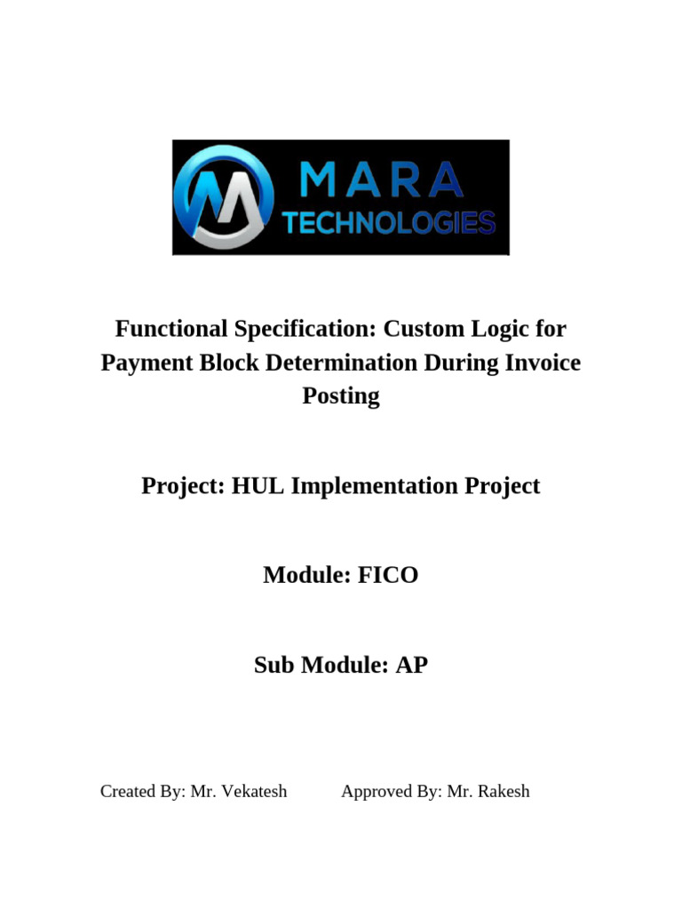 Payment Block Logic for MIRO Invoices | PDF | Software Engineering ...