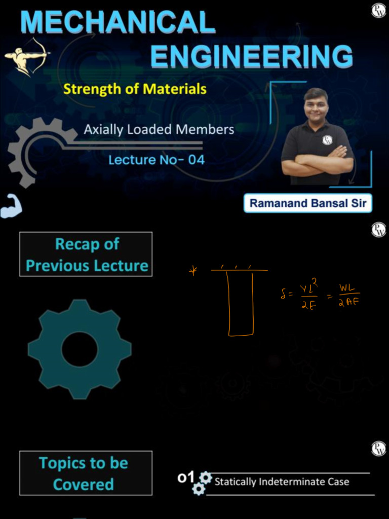 Axially Loaded Members 04 - Class Notes Strength of Materials | PDF