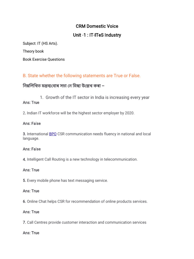 Unit-1 IT ITeS Industry Completed | PDF