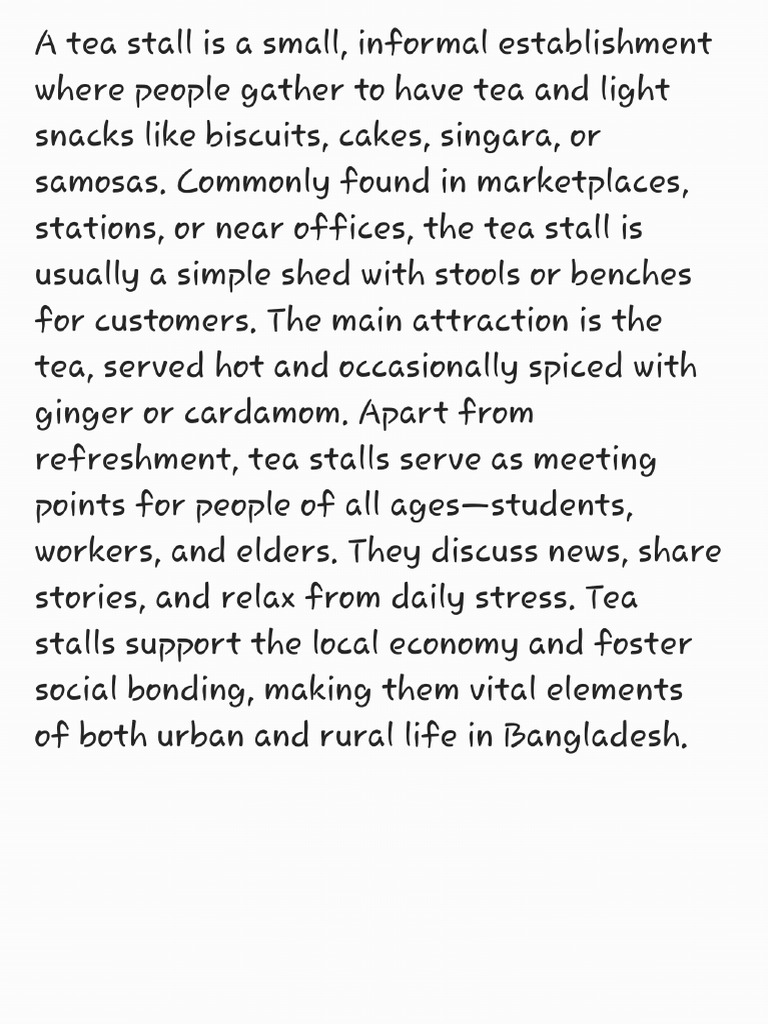 A Tea Stall Paragraph For SSC | PDF