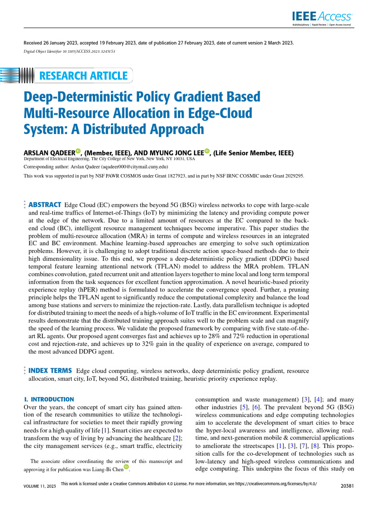 Deep-Deterministic Policy Gradient Based Multi-Resource Allocation in Edge-Cloud System A ...