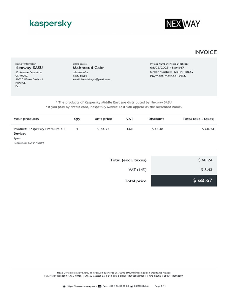 Invoice FR 25 0148536327 | PDF