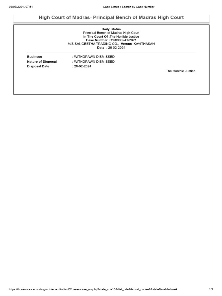 Dismissal Order | PDF