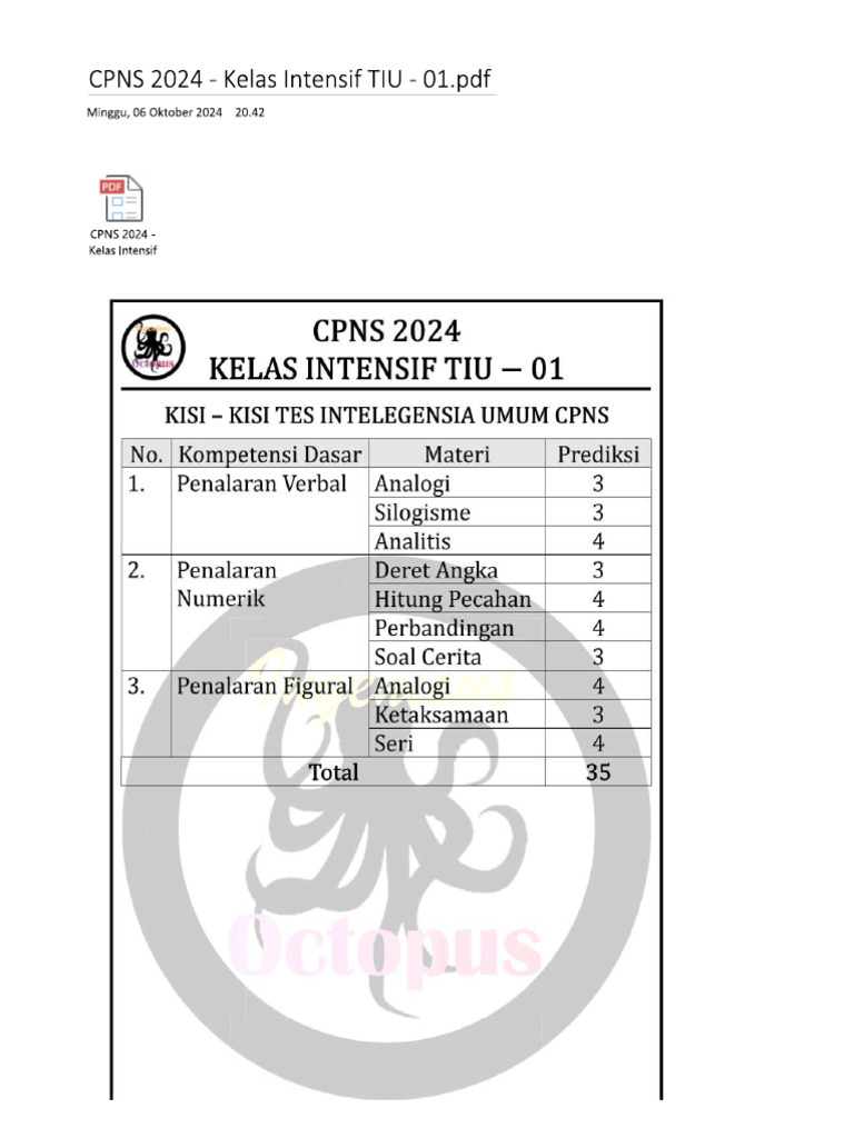 Pembahasan Kelas Intensif TIU - 01 | PDF