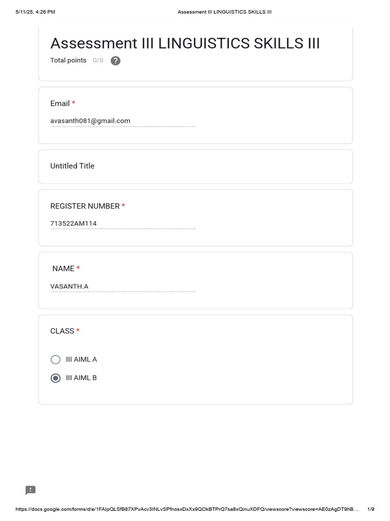 Assessment III LINGUISTICS SKILLS III | PDF | Chess Openings | Chess Theory