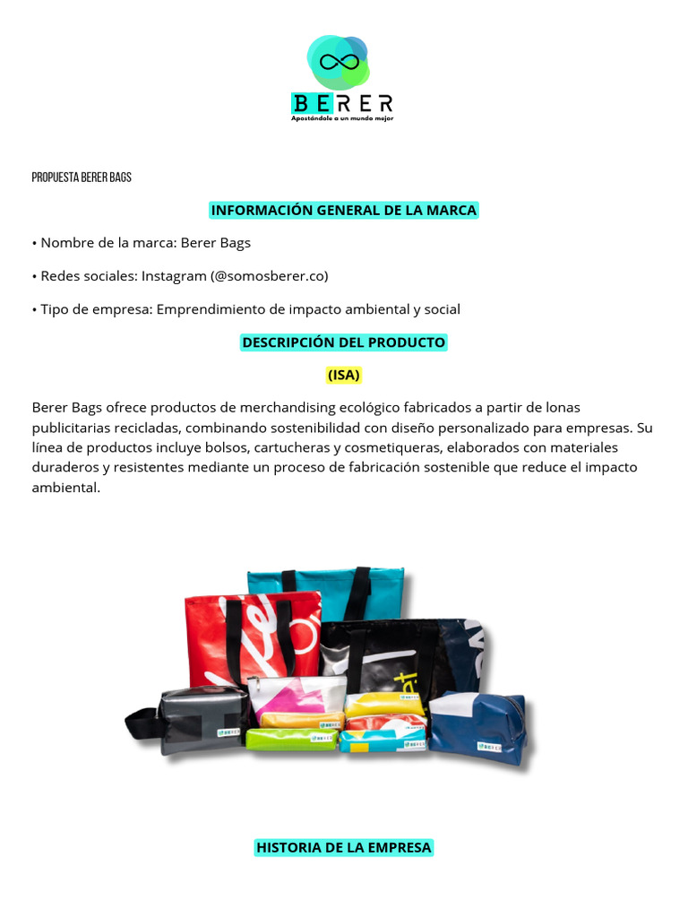 Berer Bags Actualizada | PDF | Marca | Sustentabilidad
