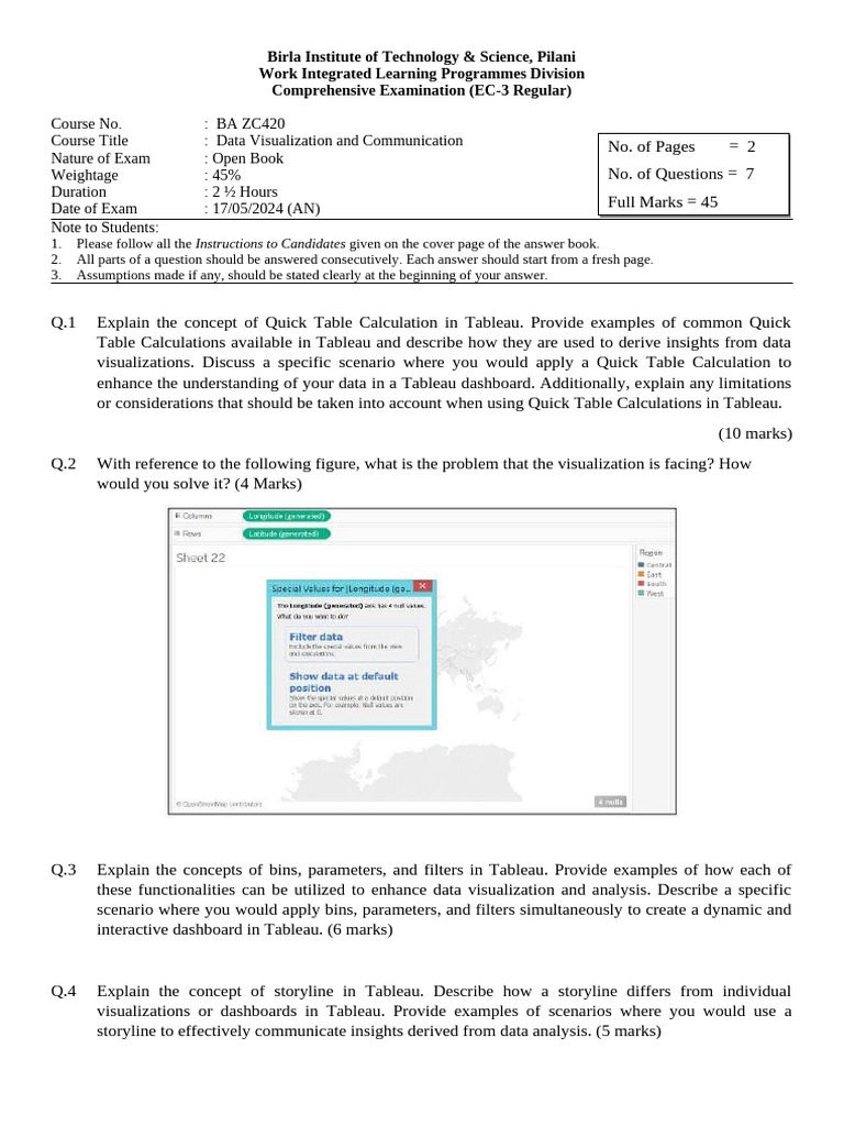 Data Visualization Exam Guide for Tableau | PDF | Data Analysis | Data