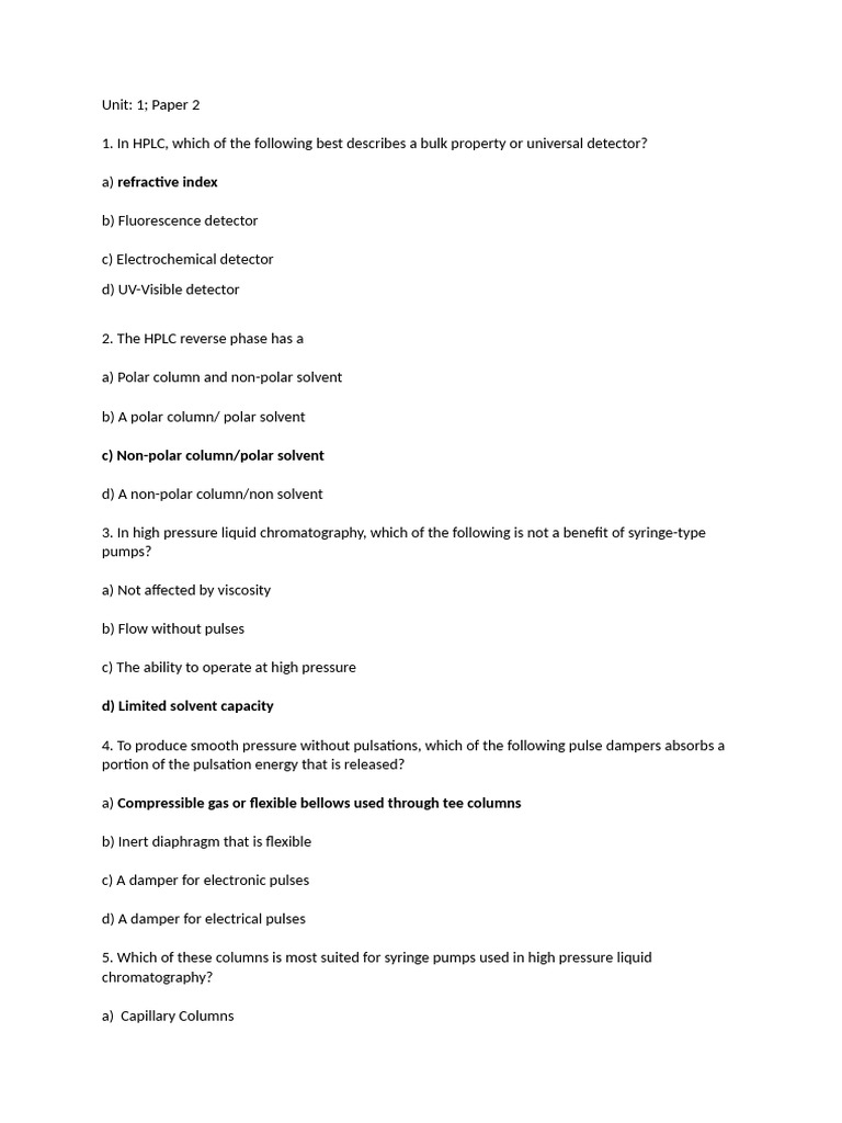 HPLC and Microscopy Techniques Quiz | PDF | High Performance Liquid ...