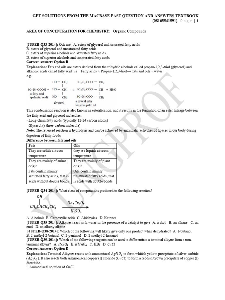 Esterification of Glycerol and Acids | PDF | Ester | Alkene
