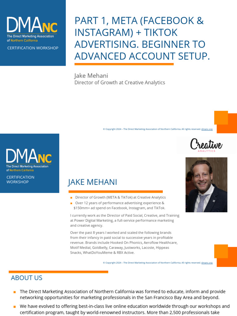 DMAnc Meta TikTok Masterclass Module 1 Dec 12 2023 | PDF | Facebook | Marketing