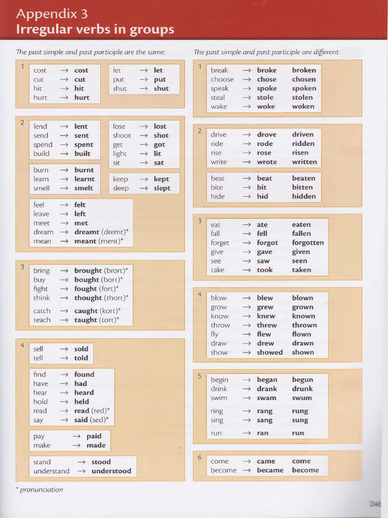 Irregular Verbs: Past Forms Guide | PDF