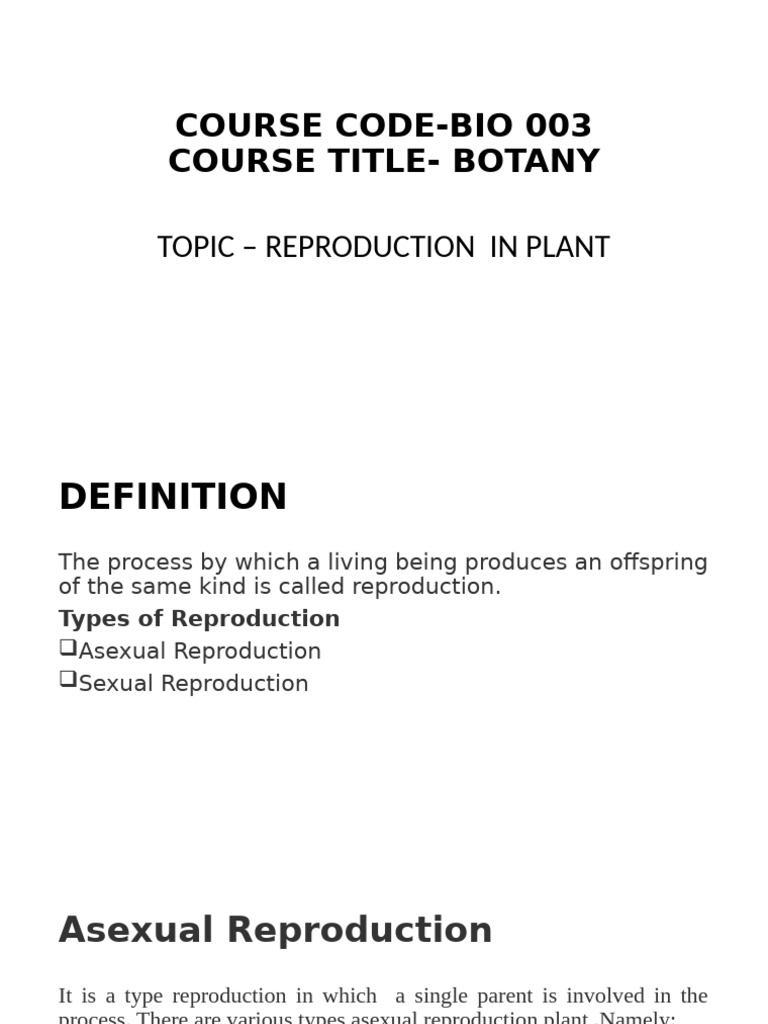 Bio 003 - Reproduction in Plant BB | PDF | Fertilisation | Seed