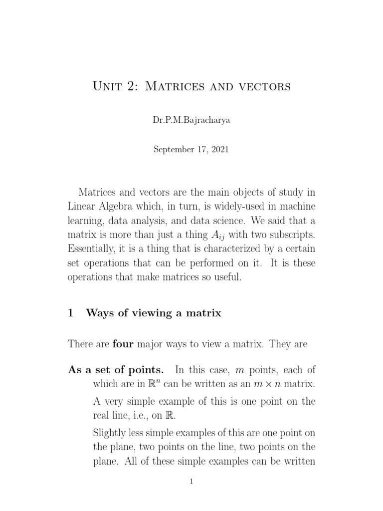 Matrix and Vector Space | PDF | Matrix (Mathematics) | Norm (Mathematics)