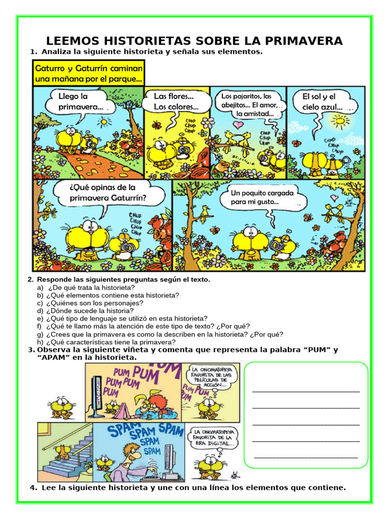 Historietas de Primavera para Niños | PDF