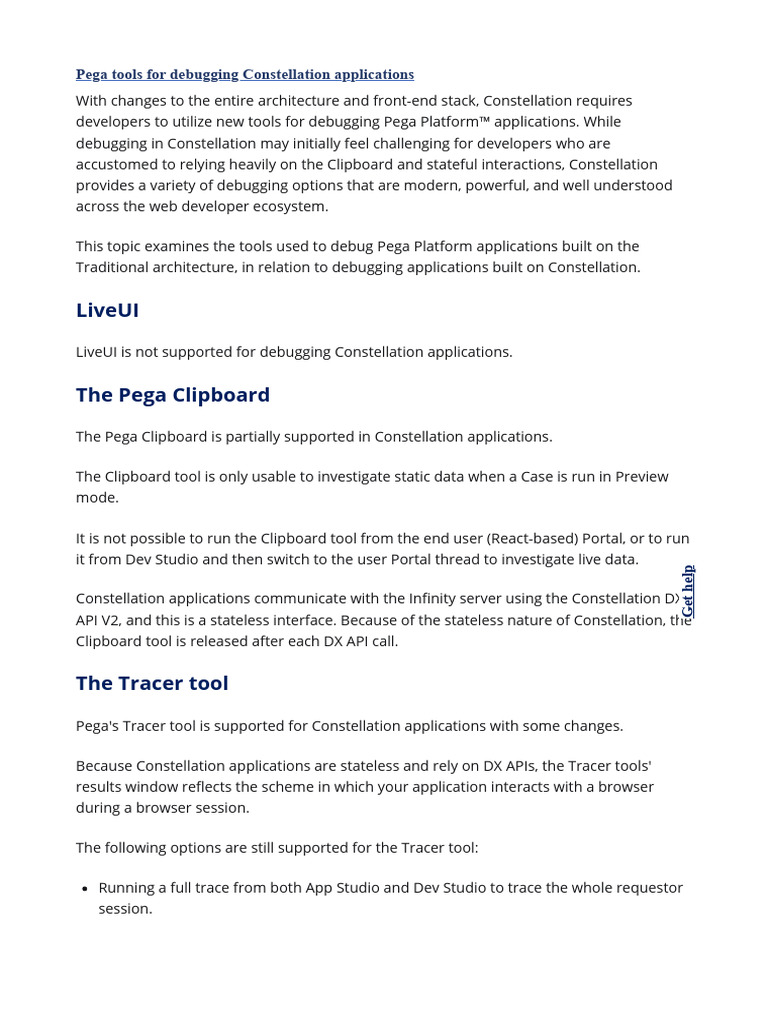 1 Pega Tools For Debugging Constellation Applications | PDF | Debugging | Software Development