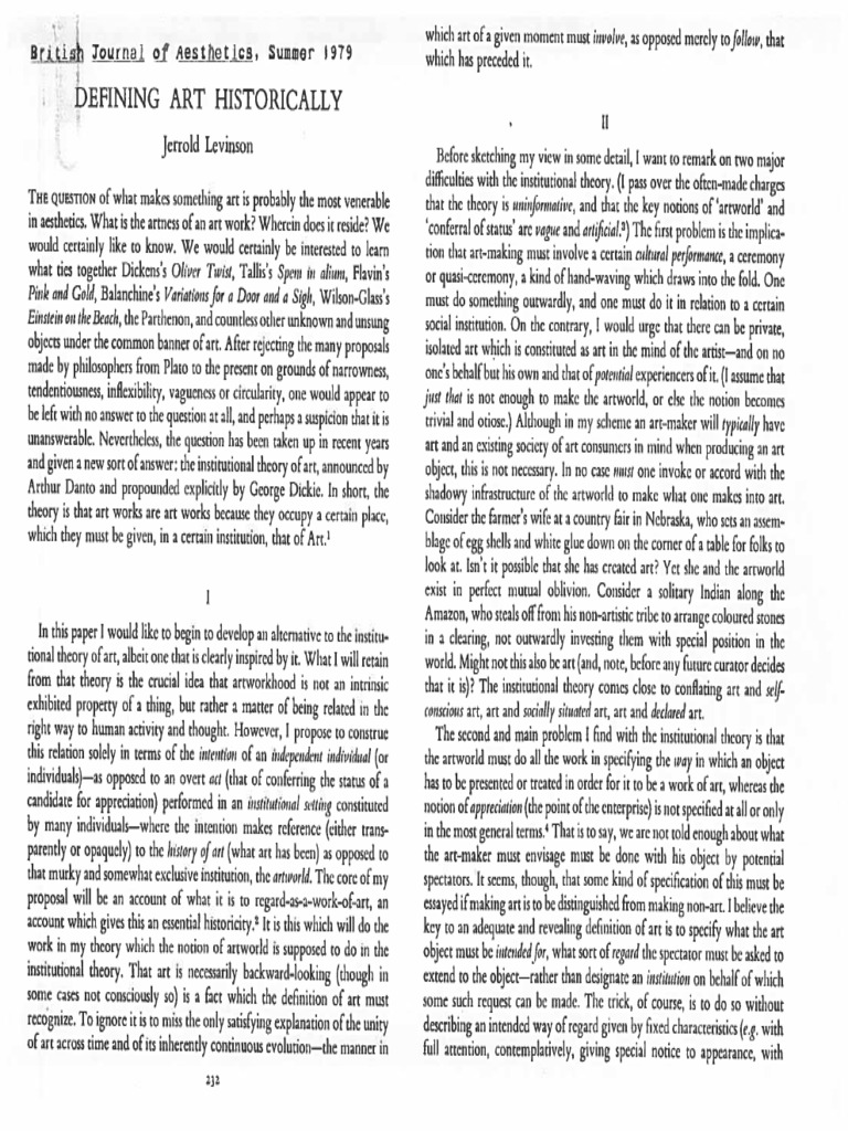 Rethinking Art: A Historical Perspective | PDF | Definition | Pleasure