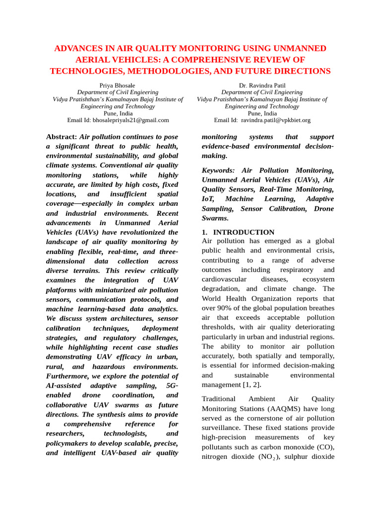 Updated Conference Paper | PDF | Unmanned Aerial Vehicle | Air Pollution