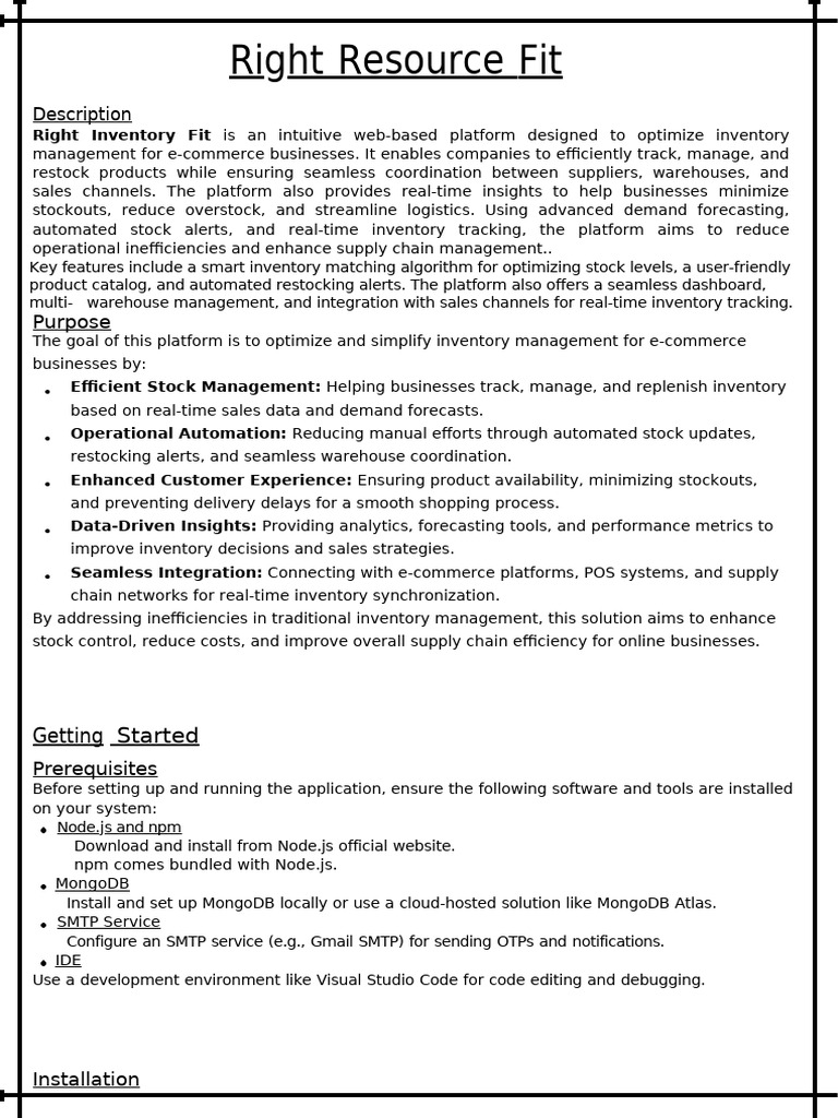 Right Resource Fit Project Documentation | PDF | Password | Gmail
