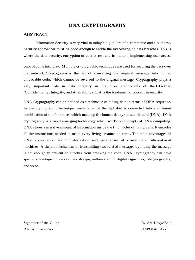 Dna Cryptography | PDF