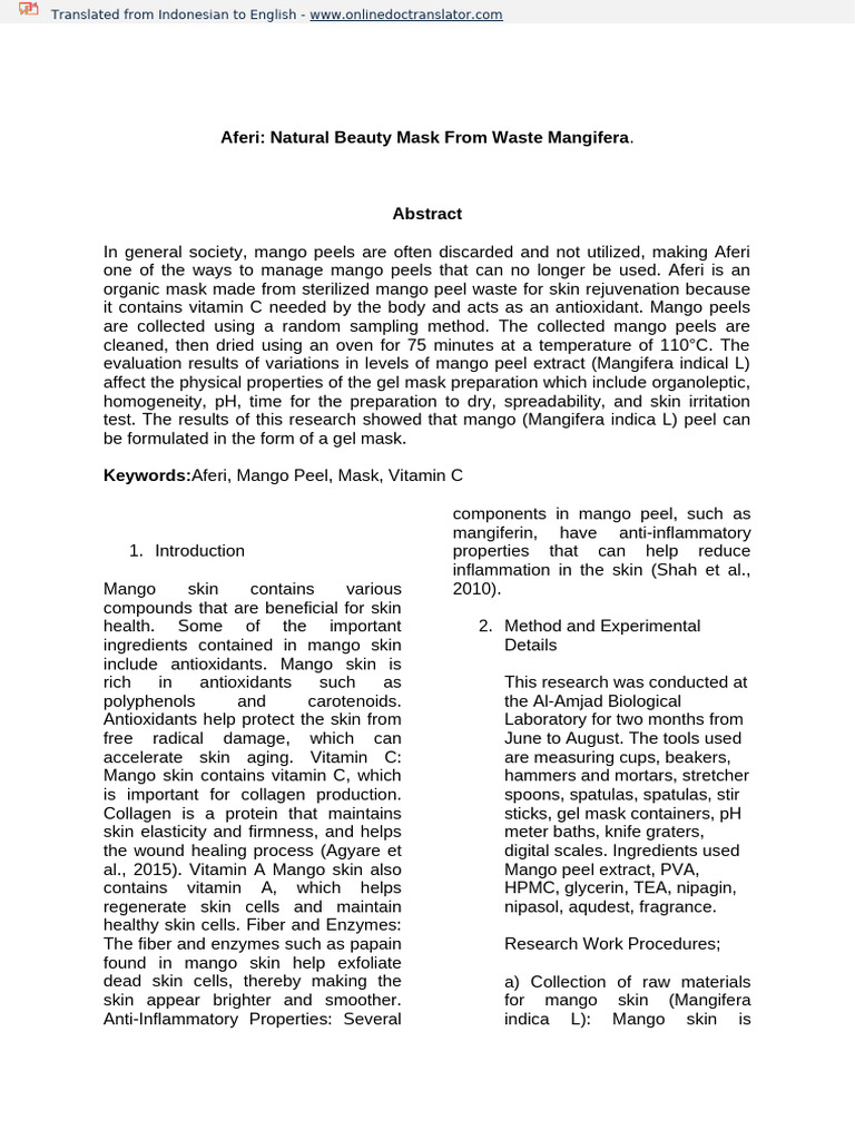 Al-Amjad Aferi KTI - Id.en | PDF | Mango | Odor