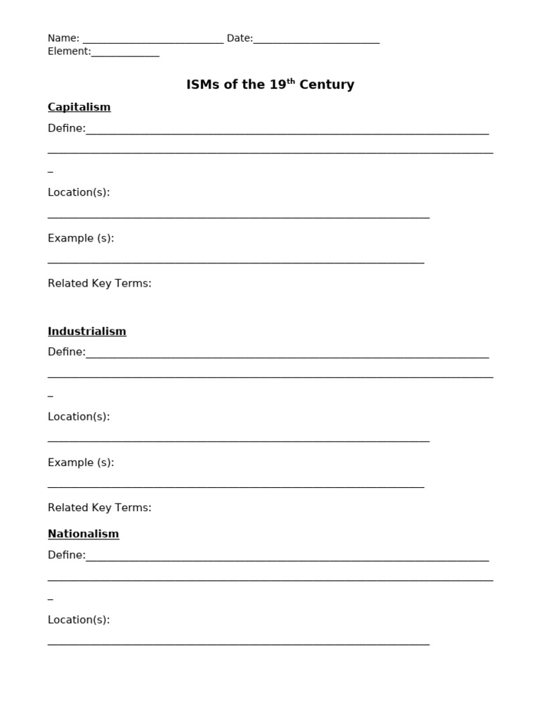 ISMs of The 19th Century | PDF