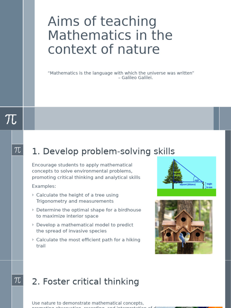 Aims of Teaching Mathematics in The Context of Nature 2024 | PDF ...